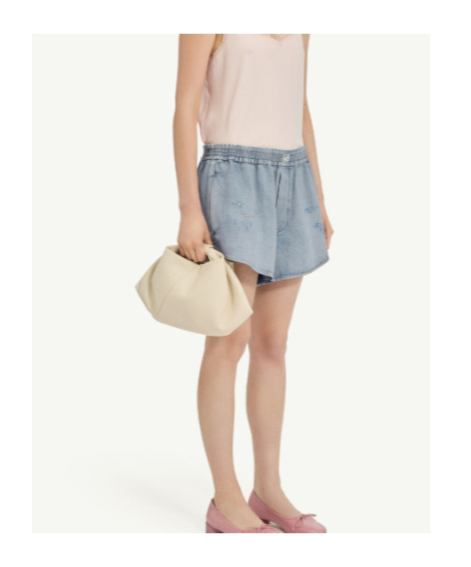MAISON MARGIELA Mm6 Maison Margiela Distressed Elasticated-Waist Denim Shorts